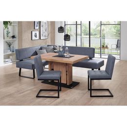 K+w Komfort & Wohnen K+W Komfort & Wohnen Essgruppe &raquo;Spider II&laquo; 4 Stk. tlg. langer Schenkel wahweise in 2 Breiten, 2 Freischwinger, 1 Tisch blau B/H/T: 165cm x 88cm x 50cm