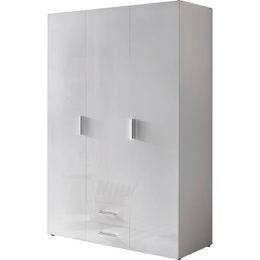 wimex Kleiderschrank &raquo;Malta&laquo; mit Hochglanz-Front wei&szlig; B/H/T: 120cm x 185cm x 54cm, Schubladen: 2 Stk. T&uuml;ren: 3 Stk.