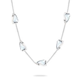 Liebeskind Berlin Damen Edelstahlkette &raquo;Schmuck Geschenk Halskette Glass Heart&laquo; mit Glasstein Edelstahl, L: 45 B: 1,3mm