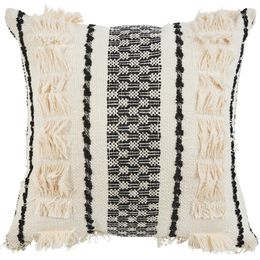 done. Kissenh&uuml;lle &raquo;Isa&laquo; Kissenh&uuml;lle im Boho-Stil mit dekorativer Verzierung schwarz Baumwolle;Polyester;Viskose, Obermaterial: 70% Baumwolle, 20% 