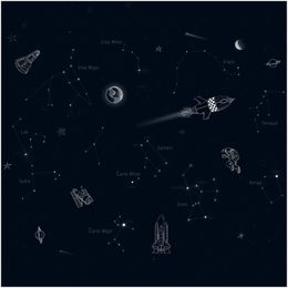 vtwonen Fototapete &raquo;Universum&laquo; uni glatt Schwarz - 300x300cm schwarz Vlies B/L: 3m x 3m