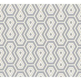 ARCHITECTS PAPER Vliestapete &raquo;Jungle Chic&laquo; Retro geometrisch grafisch glatt Geometrische Tapete Retro Vintage Tapeten Wohnzimmer Schlafzimmer Flur grau Vlies B/L: 