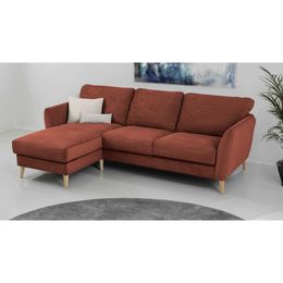 OTTO home Ecksofa &raquo;MARSEILLE (242/152cm),L-Form, Rec. rechts/links&laquo; Massivholzbeine aus Eiche, in verschieden Bez&uuml;gen und Farbvarianten rosa 100% 