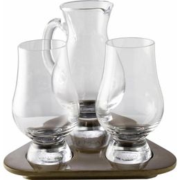Whiskyglas &raquo;Glencairn Glass&laquo; 2 Gl&auml;ser, 1 Krug auf Tablett transparent Kristallglas 3 Stk.