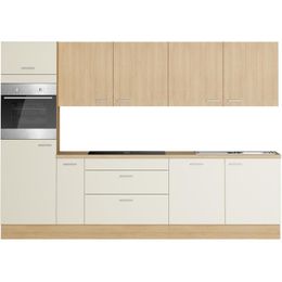 KOCHSTATION K&uuml;chenzeile &raquo;KS-Lucy wahlweise mit Induktionskochfeld mit integriertem Dunstabzug&laquo; Breite 300 cm, Soft-Close, inkl. Zubeh&ouml;r, wahlweise mit