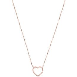 Amor Damen Kette mit Anh&auml;nger &raquo;Herz&laquo; mit Zirkonia (synth.) rosa Silber 925 (Sterlingsilber), L: 45 B: 1,4mm