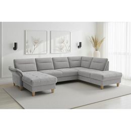 Sit & More sit&more Wohnlandschaft &raquo;Pamela U-Form, B: 292 cm, optional Schlaffunktion & Armteilverstellung&laquo; mit Federkern grau 100% Polyester B/H/T: 292cm x 90cm