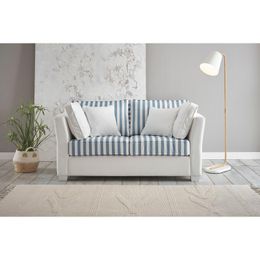 Home Affaire 2-Sitzer &raquo;CALIFORNIA&laquo; maritimer Landhausstil, in 3 Breiten, mit Holzf&uuml;&szlig;en Wei&szlig; lackiert beige 100% PES B/H/T: 160cm x 88cm x 96cm, 