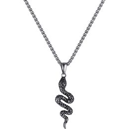 Firetti Herren Kette mit Anh&auml;nger &raquo;Schmuck Geschenk Edelstahl Halsschmuck Halskette Venezianer Schlange&laquo; schwarz Edelstahl, L: 55