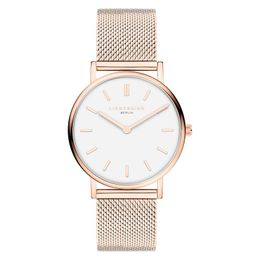 Liebeskind Berlin Damen Quarzuhr &raquo;Pure Elegance&laquo; Armbanduhr, Damenuhr, Edelstahlarmband, analog rosa Einheitsgr&ouml;&szlig;e