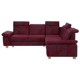 Home Affaire Ecksofa &raquo;Dalia L-Form&laquo; mit Federkernpolsterung, wahlweise mit Schlaffunktion, Bettkasten rot Luxus-Microfaser Florence (100% Polyester);