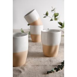 my home Becher &raquo;Trinkbecher, modernes Geschirr-Set Bruddesta, 4er Set&laquo; hohe Haltbarkeit, sp&uuml;lmaschinengeeignet & mikrowellengeeignet, 300 ml wei&szlig; 