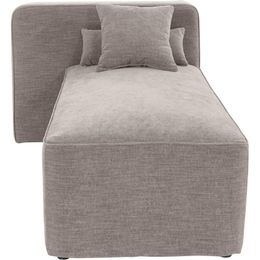 Home Affaire Ottomane &raquo;Sundstrup&laquo; Modulserie, individuelle Zusammenstellung grau 100% Polyester B/H/T: 100cm x 76,5cm x 153cm, Samtoptik, Ottomane 
