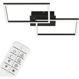 Briloner Leuchten LED Deckenleuchte &raquo;3149015 FRAME&laquo; LED-Board Kaltwei&szlig; Neutralwei&szlig; Tageslichtwei&szlig; Warmwei&szlig; Deckenlampe, 50x38,8x7,8cm, Schwarz, 30W, Wohnzimmer, 