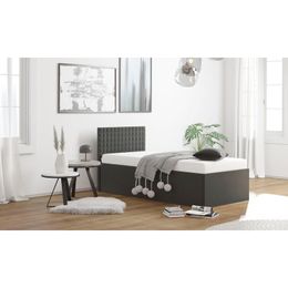 Westfalia Schlafkomfort Polsterbett mit Bettkasten bei Ausf&uuml;hrung mit Matratze grau Liegefl&auml;che L&auml;nge B: 200cm x 120cm, Samtvelours, H&ouml;he Liegefl&auml;che: 55,00, Bonnell-