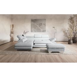 COTTA Ecksofa &raquo;Enterprise L-Form, B: 277 cm&laquo; Arm- & Kopfteilverstellung, optional Schlaffunktion grau Softlux -Kunstleder;Luxus-Kunstleder B/H/T: 