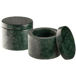 APS Butterdose &raquo;2er Set MINERA&laquo; Beton, &Oslash; 6 cm, H: 5 cm, 40 ml, Unikat gr&uuml;n Marmor B/H/L: 6cm x 5cm x 6cm