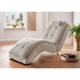 Home Affaire Relaxliege &raquo;Vengo 2, moderne Solit&auml;r Relaxpolsterliege, bequem und elegant&laquo; mit Kopfkissen, Mattenoptik auf Korpus silber B/H/T: 70cm x 