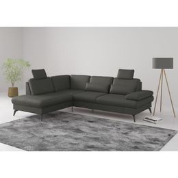 Sit & More sit&more Ecksofa &raquo;Morris L-Form, inkl. Sitztiefenverstellung&laquo; wahlweise mit Armteilverstellung, Schlaffunktion & Bettkasten grau B/H/T: 262cm x 82cm x
