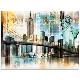 Artland Glasbild &raquo;New York Skyline Abstrakte Collage II&laquo; Amerika 1 Stk. tlg. in verschiedenen Gr&ouml;&szlig;en beige B/H/T: 60cm x 45cm, Glasbild Amerika Querformat, 1 