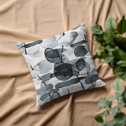 Bruno Banani Dekokissen &raquo;Eukalyptus - Kissenh&uuml;lle - Kissenbezug&laquo; 40x40cm - mit Rei&szlig;verschluss schwarz-wei&szlig; Polyester B/L: 40cm x 40cm, 1 Stk.