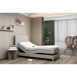 Westfalia Schlafkomfort Boxbett mit Motor und LED-Beleuchtung grau Bezug Bett: Microvelours (100% Polyester);Kaltschaummatraze: 100% Polyester, abnehmbar und waschbar bis 60&deg;