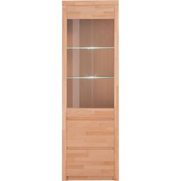 OTTO home Vitrine &raquo;SILKEBORG75, T&uuml;r mit Glaseinsatz, T&uuml;ranschlag wechselbar rechts/links.&laquo; B/T/H: 60/35/190cm, Kernbuche teilmassiv ge&ouml;lt, 5 F&auml;cher, 