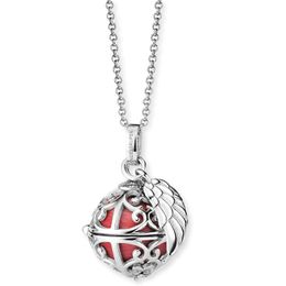 Engelsrufer Damen Kette mit Anh&auml;nger &raquo;Schmuck Geschenk Relaunch mit Fl&uuml;gelanh&auml;nger&laquo; rot XS, Messing Silber 925 (Sterlingsilber), L: 50 B: 1,33mm