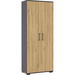 Germania Aktenschrank &raquo;Profi 3.0&laquo; erh&auml;ltlich in zwei H&ouml;hen grau Holzwerkstoff Graphit, B/H/T: 80cm x 200cm x 40cm, T&uuml;ren: 2 Stk.