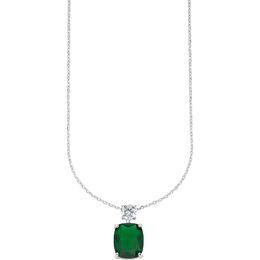 Firetti Damen Kette mit Anh&auml;nger &raquo;Schmuck Geschenk Silber 925 Halsschmuck Halskette Ankerkette Oktagon&laquo; mit Glasstein, Zirkonia (synth.) gr&uuml;n Silber 