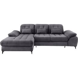 Home Affaire Ecksofa &raquo;Lazio modern und bequem, schmale Armlehnen, tolle Detailverarbeitung&laquo; zwei verschiedene Fu&szlig;farben w&auml;hlbar grau 93% Polyester, 7%