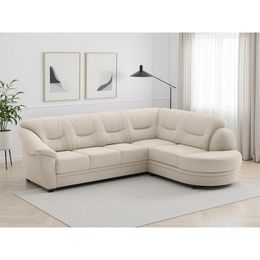 Sit & More sit&more Ecksofa &raquo;Savona&laquo; mit Federkern, optional mit Schlaffunktion B/H/T: 267cm x 90cm x 206cm, Flachgewebe LINO, Ottomane rechts, ohne Bettfunktion