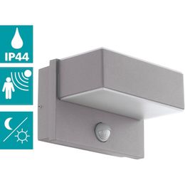 Eglo LED Au&szlig;en-Wandleuchte &raquo;AZZINANO&laquo; LED-Board 1 Stk. Warmwei&szlig; 6M Reichweite, Licht nach oben und unten, Au&szlig;enlampe, Outdoor Lampe silber 2, H: 