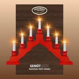 Weigla LED Lichterbogen &raquo;Schwede, Made in Germany&laquo; 1 Stk. 7-flammig rot Massivholz B/H/T: 47,5cm x 33cm x 6cm