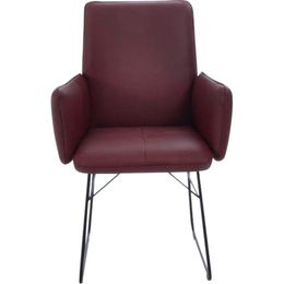 K+w Komfort & Wohnen K+W Komfort & Wohnen Armlehnstuhl () 1 Stk.Drahtkufengestell in Metall schwarz, Griff am R&uuml;cken, Steppung im Sitz rot B/H/T: 61cm x 91cm x 62cm, 1 Stk