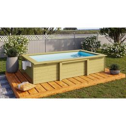 Karibu Rechteckpool &raquo;Triton L 181,5 x B 305 x H 69 cm&laquo; kesseldruckimpr&auml;gniert, Made in Germany &Oslash;/B/H/L: 342,5cm x Breite 305cm x H&ouml;he 69cm x L&auml;nge 181,5cm
