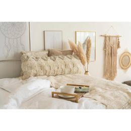 Kayoom Dekokissen &raquo;Bohist 125&laquo; beige Baumwolle, Wolle B/L: 35cm x 95cm, 1 Stk.