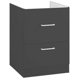 KOCHSTATION Kochfeldumbauschrank &raquo;KS-Kehl&laquo; ohne Arbeitsplatte grau MDF grafit, B/H/T: 60cm x 82cm x 60cm