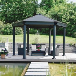 Pavillon &raquo;Roma&laquo; BxT: 359x414,5 cm grau B/H/T: 359cm x 304,6cm x 414,5cm