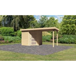 Karibu Gartenhaus &raquo;Schwandorf 3&laquo; aus hochwertiger nordischer Fichte beige Holzwerkstoff ohne Fu&szlig;boden, ohne R&uuml;ck- und Seitenwand, ohne Dacheindeckung