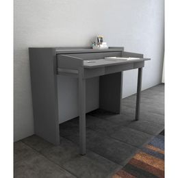 WOODMAN Schreibtisch &raquo;Desk 16&laquo; skandinavisches Design, Home Office, praktisch ausziehbar, FSC grau B/H/T: 110cm x 87cm x 35cm