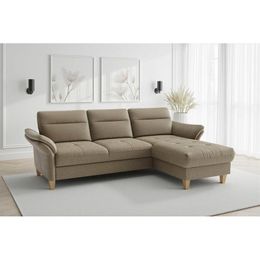 Sit & More sit&more Ecksofa &raquo;Pamela, L-Form, B:230 cm&laquo; mit Federkern 100% Polyester B/H/T: 230cm x 90cm x 164cm, Luxus-Microfaser Florence, Recamiere rechts, 