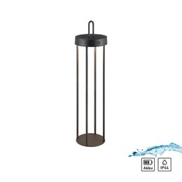 JUST LIGHT Stehlampe &raquo;ANSELM&laquo; LED-Modul 1 Stk. Warmwei&szlig; Akkuleuchte schwarz 1, &Oslash; 12,8cm H: 50,4cm, 1 Stk.