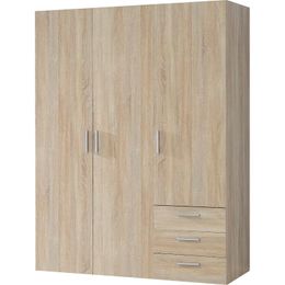 FORTE Kleiderschrank braun FSC -zertifizierter Holzwerkstoff Sonoma Eiche, B/H/T: 139,4cm x 185cm x 54,2cm