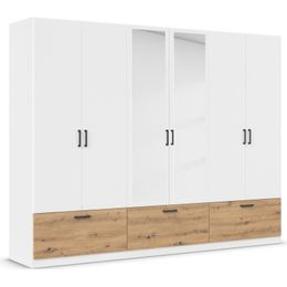Rauch Dreht&uuml;renschrank &raquo;Kleiderschrank Schrank Garderobe W&auml;scheschrank BARI mit Spiegel&laquo; mit Schubk&auml;sten und modernem Griff in Graumetallic MADE IN 
