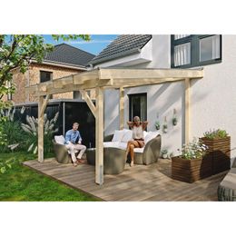 Konifera Terrassendach &raquo;Capella&laquo; Bausatz aus naturbel. Leimholz mit lichtdurchl. Polycarbonat-Pultdach beige Fichtenholz, Leimholz, Polycarbonat (PC) 