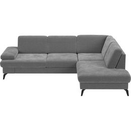 Sit & More sit&more Ecksofa &raquo;Morris L-Form, inkl. Sitztiefenverstellung&laquo; wahlweise mit Armteilverstellung, Schlaffunktion & Bettkasten grau 95% Polyester 5% 