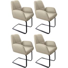 W.Schillig Freischwinger &raquo;ole&laquo; (Set) 4 Stk.2er- oder 4er-Set, Gestell in Schwarz pulverbeschichtet grau Longlife Xtra-Leder Z69: Das feinnarbige, 