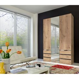 wimex Kleiderschrank &raquo;Level by fresh to go&laquo; mit Spiegelt&uuml;ren und Schubladen braun B/H/T: 150cm x 216cm x 58cm, Schubladen: 6 Stk. T&uuml;ren: 3 Stk.