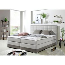 Home Affaire Boxspringbett inklusive Topper und Wendekissen grau Liegefl&auml;che B/L: 180cm x 200cm, Gewicht bis: 100 kg + 100 kg H3 + H3, 7-Zonen-